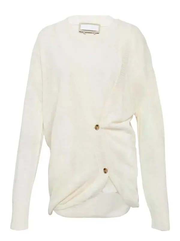 LITKOVSKA Asymmetrical Button-up Cardigan - Neutrals