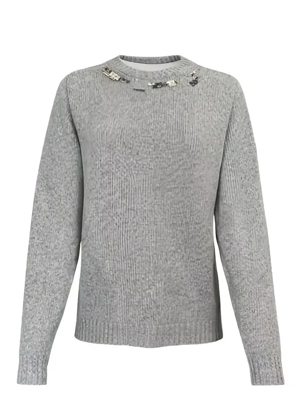 Fabiana Filippi Embellished Knit Sweater - Grey