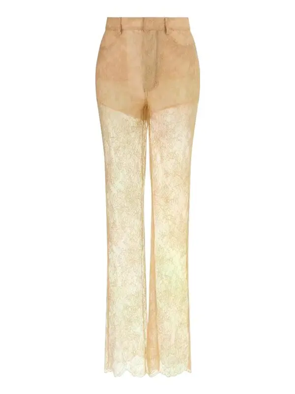 Giuseppe Di Morabito Lace Flared Trousers - Neutrals