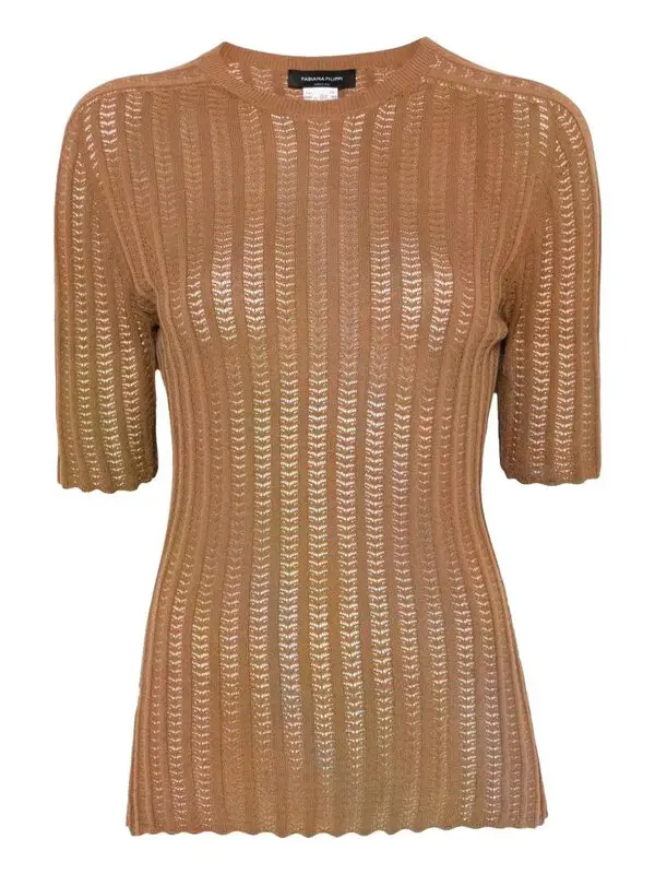 Fabiana Filippi Cotton T-shirt - Brown