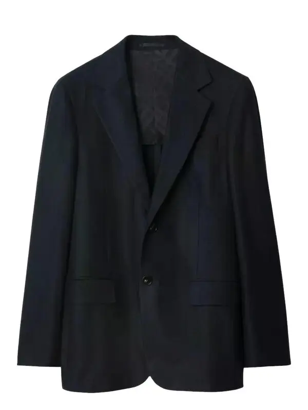 Burberry Single-breasted Wool Blazer - Blue