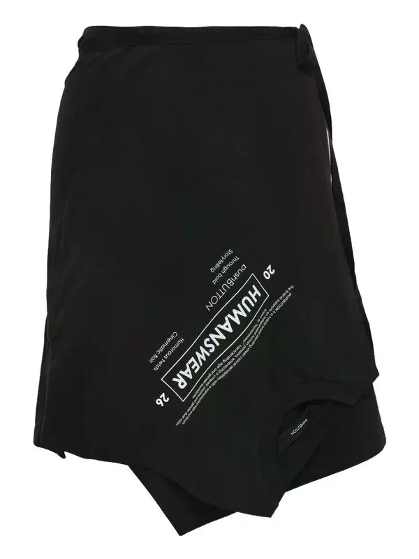PUSHBUTTON Tie-waist Mini Skirt - Black