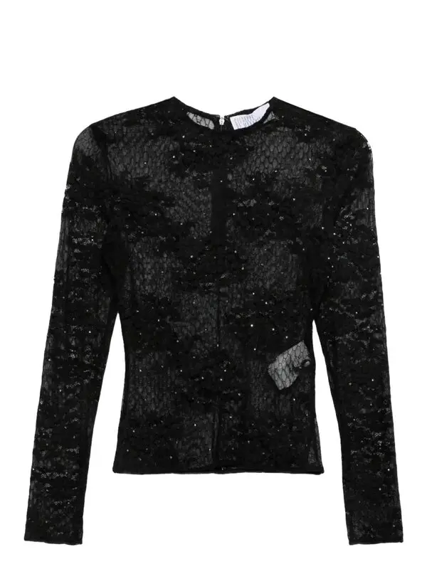 Giuseppe Di Morabito Crystal-embellished Lace Top - Black