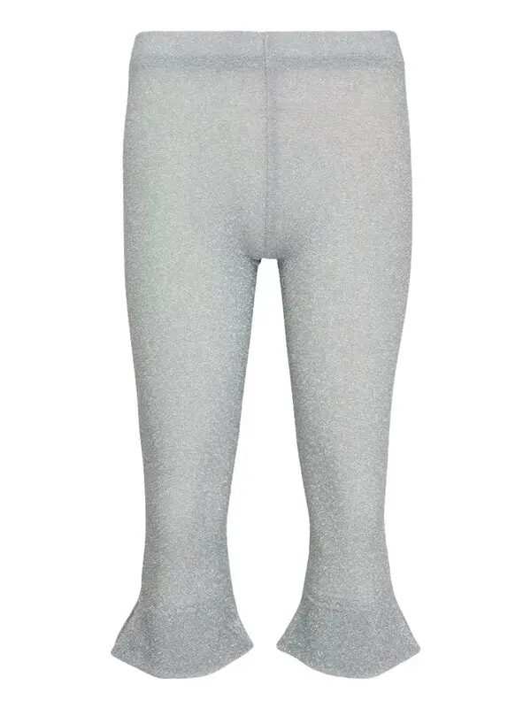 PUSHBUTTON Ruffled Hem Trousers - Silver
