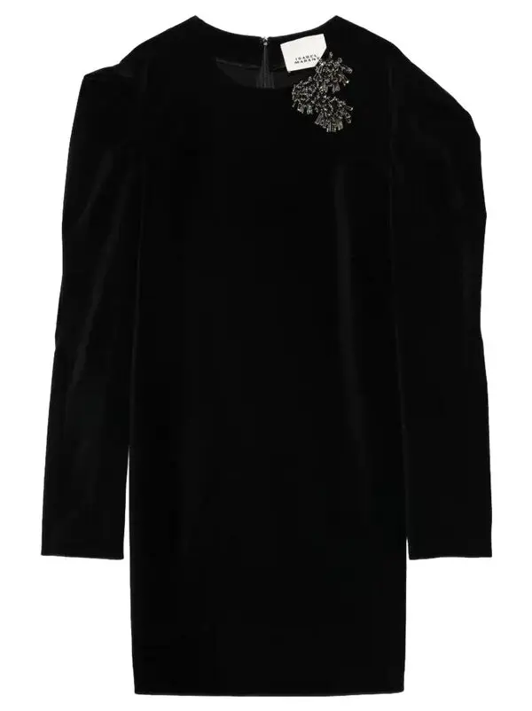 Isabel Marant Étoile Danee Embellished Puff-sleeve Mini Dress - Black