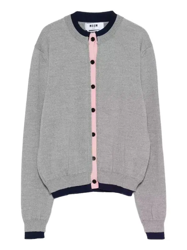 MSGM Crew-neck Cardigan - Grey