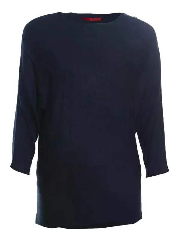 Carolina Herrera Crew-neck Three-quarter Sleeve Sweater - Blue