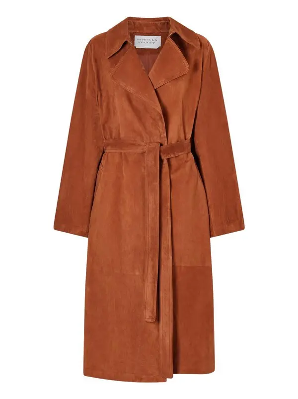 Gabriela Hearst Lyra Belted Suede Coat - Brown