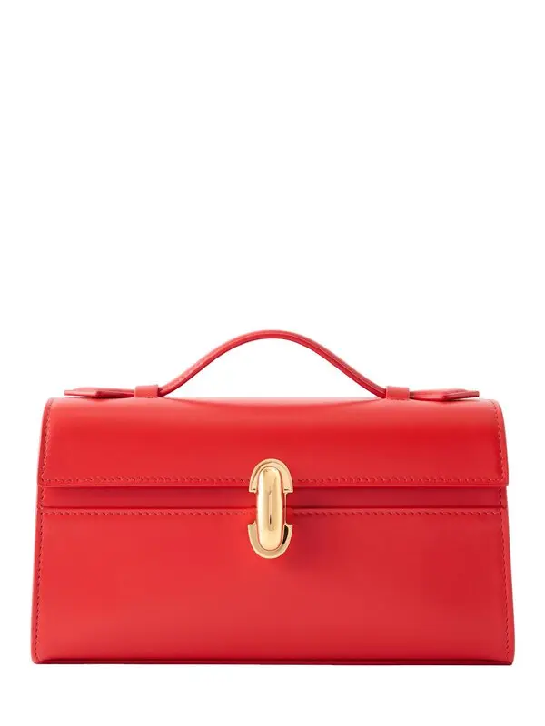 Savette Symmetry Pochette Leather Tote - Red
