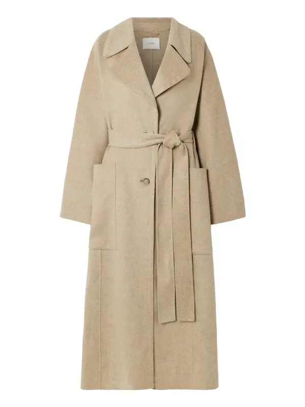 JOSEPH Spencer Belted Wool And Cashmere-blend Trench Coat - Neutrals