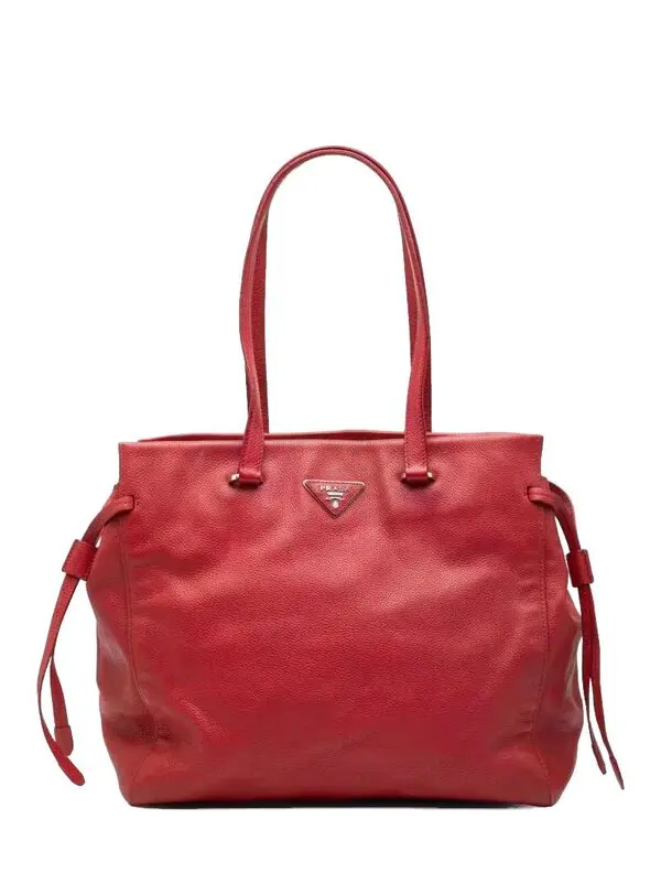 Prada Vitello Daino Tote Bag 2000-2025 - Red