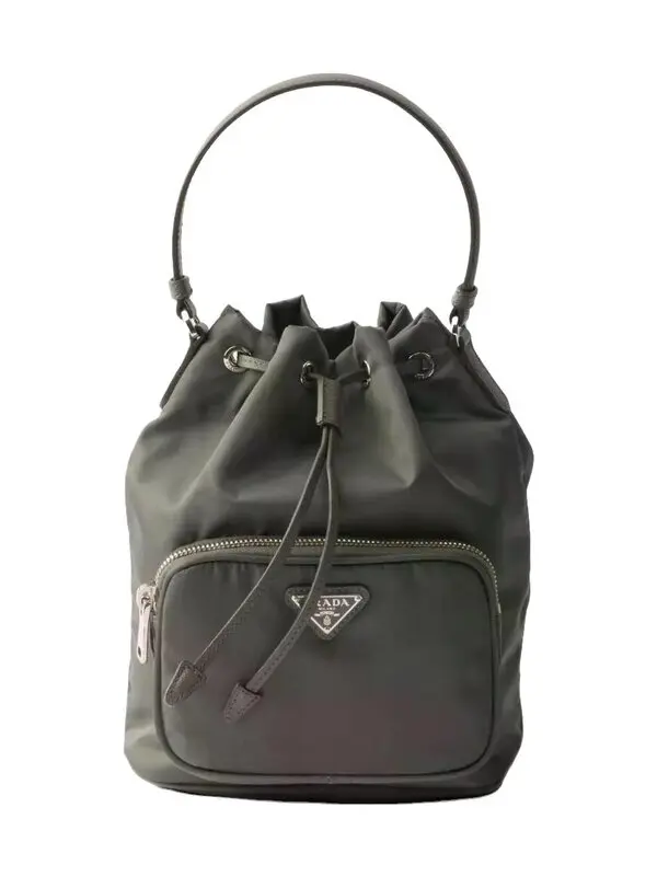 Prada Duet Drawstring Bucket Bag - Grey