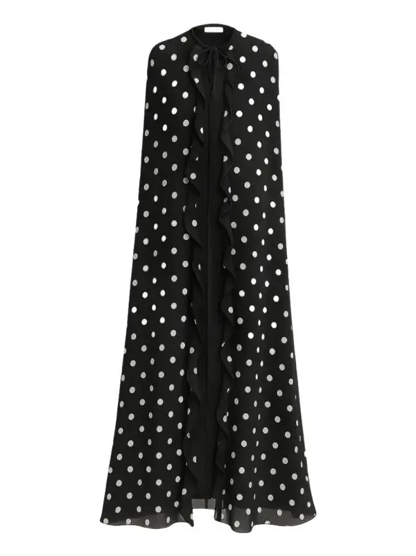 Raquel Diniz Patty Polka-dot Cape - Black