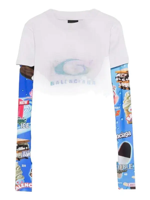 Balenciaga Logo-detail Top - Grey