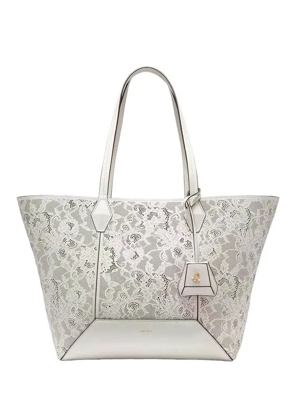 JIMMY CHOO Medium Tote Bag With Hanging Charm - Neutrals