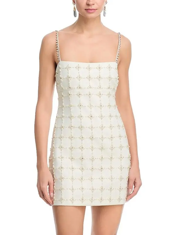 Cinq À Sept Pearl Crystal Iris Dress - Ivory
