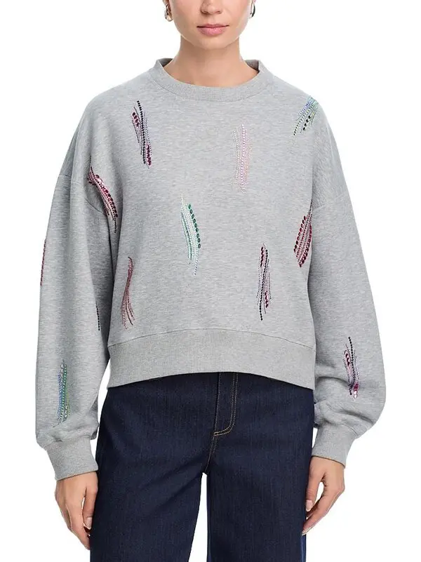 Cinq À Sept Pailette Whirl Sweatshirt - Heather Grey