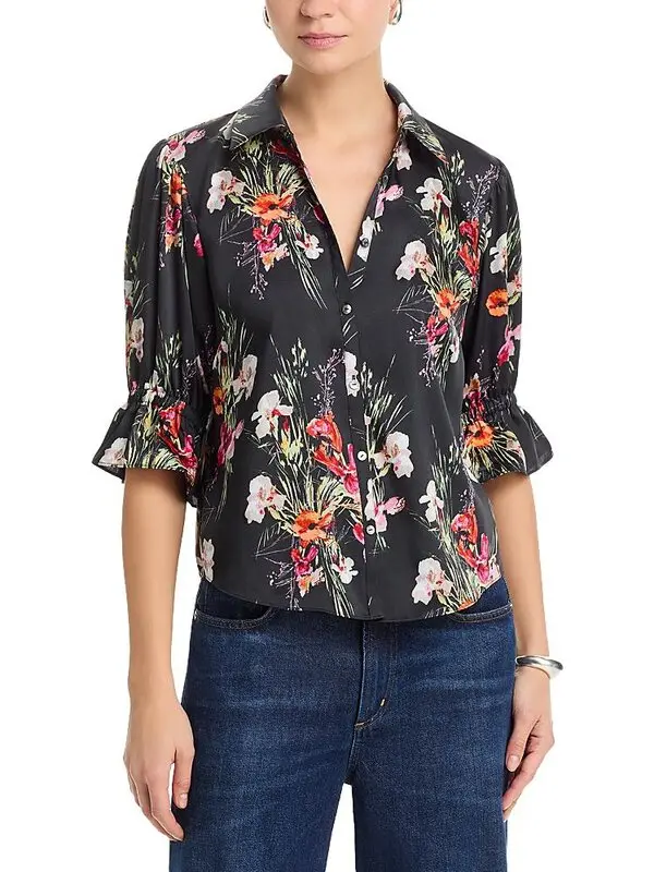 Cinq À Sept Fiona Floral Print Top - Black Multi