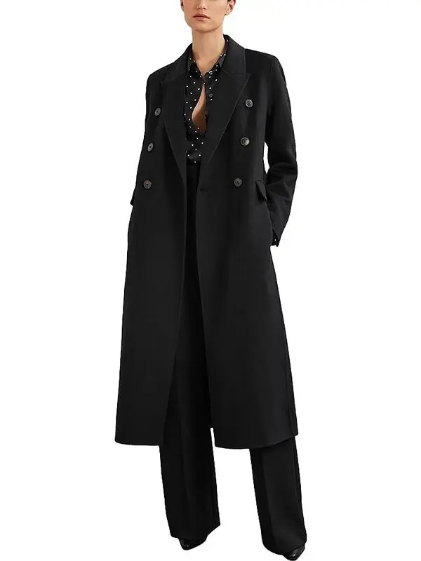 REISS Brogan Blindseam Coat - Navy
