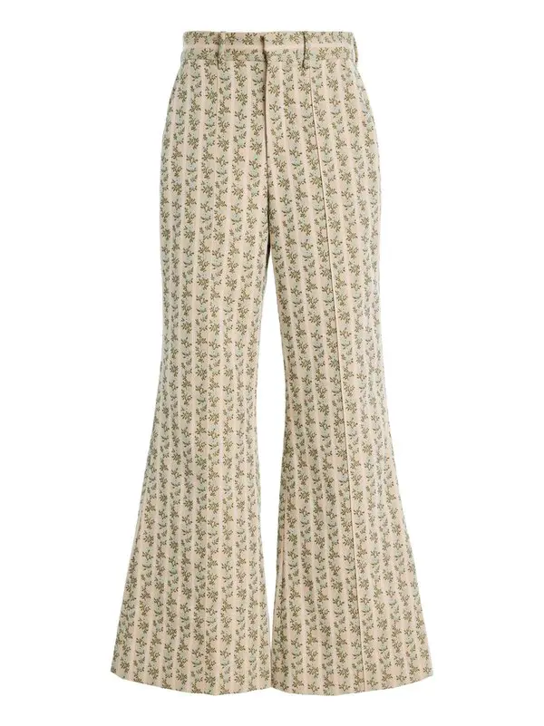 Rosie Assoulin Paneled And Piped Flared Cotton Pants - Ivory