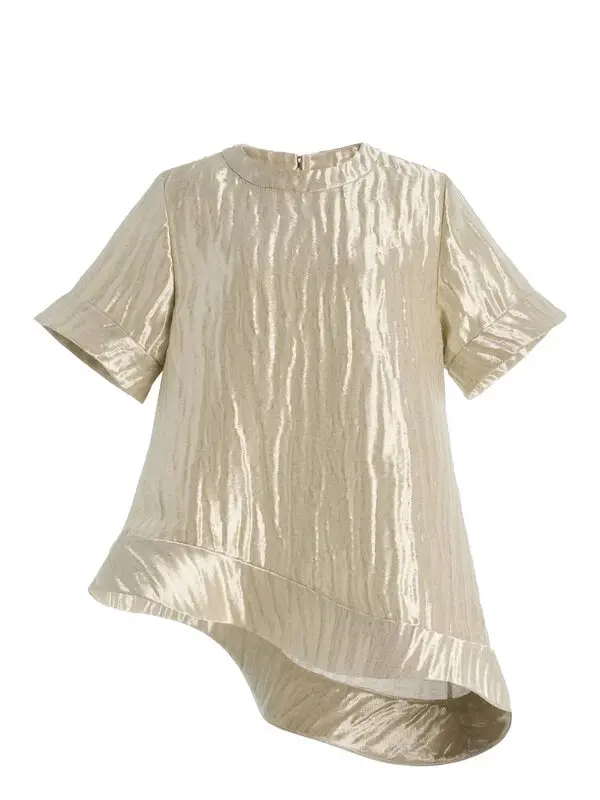 Rosie Assoulin Ride The Wave Silk-blend Top - Silver