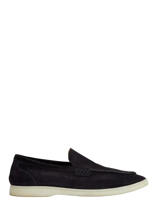 REISS Kason Suede Loafers - Navy