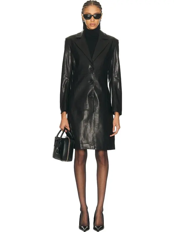 Nour Hammour Eames Leather Coat - Noir Classique