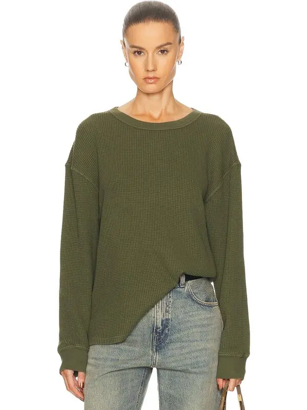 Donni. Thermal Crewneck Top - Oregano