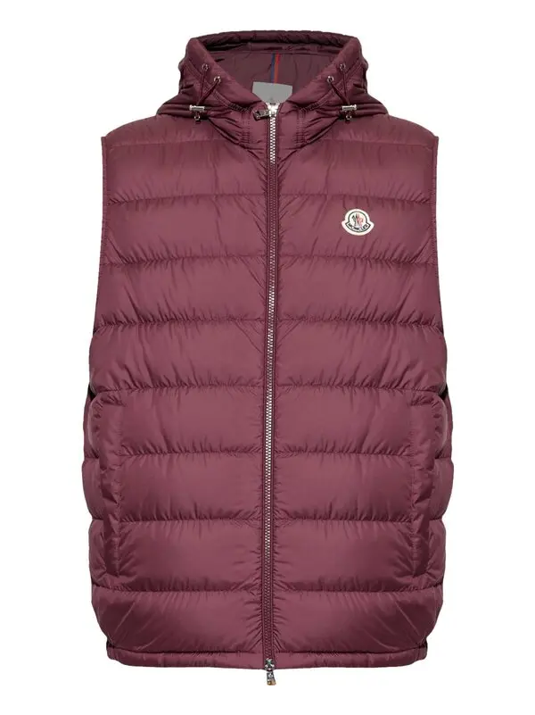 Moncler Quilted Down Vest - Burgundy