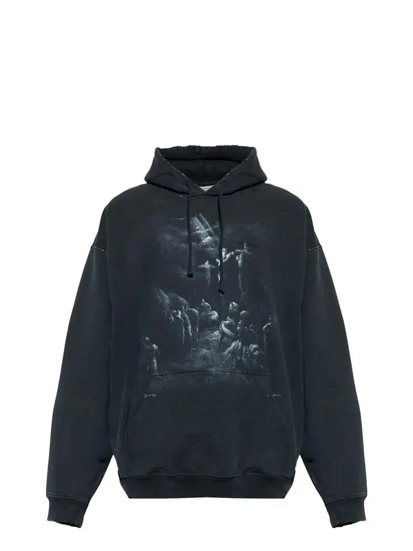 Vetements Printed Oversized Sweatshirt - Black