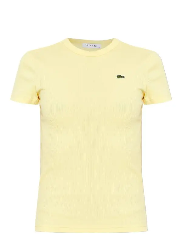 Lacoste Ribbed Fitted T-shirt - Yellow