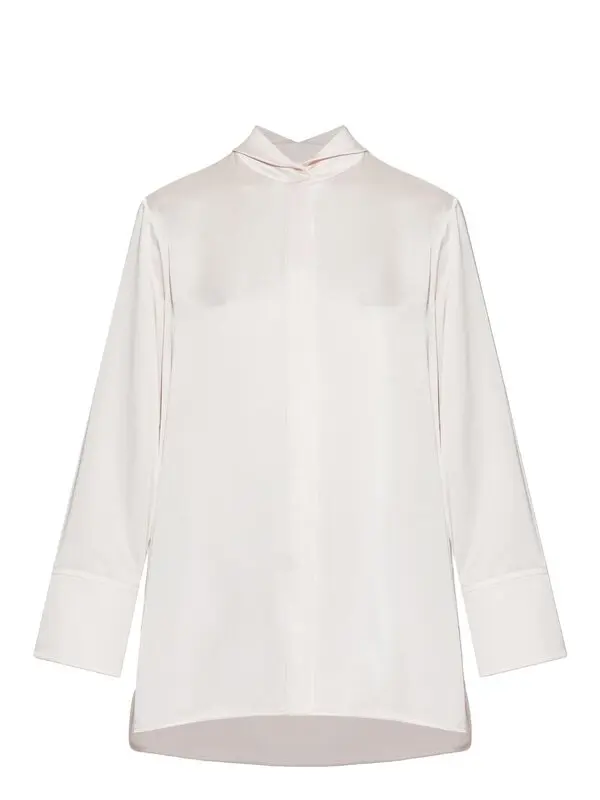 JIL SANDER Shirt With Decorative Neckline - Cream