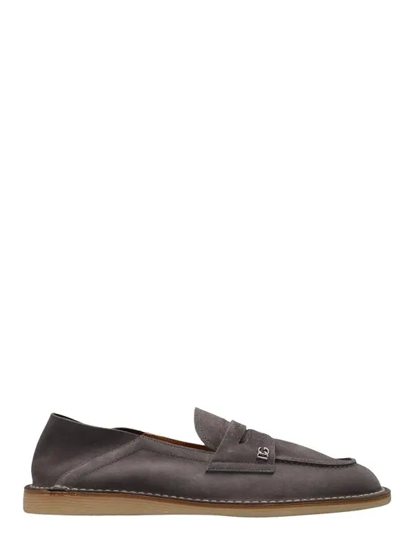 Dolce & Gabbana Leather Loafers - Grey