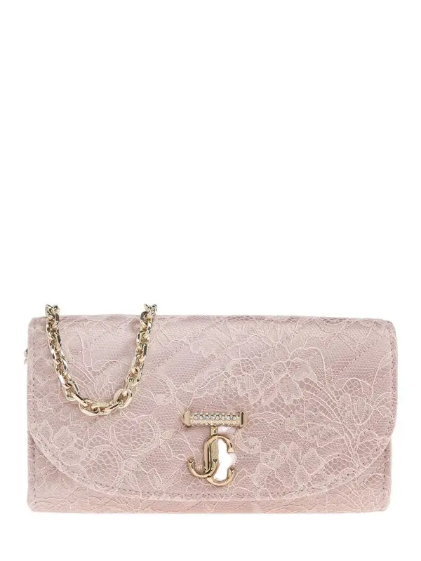 JIMMY CHOO Clutch With Chain Strap And Logo - Pink