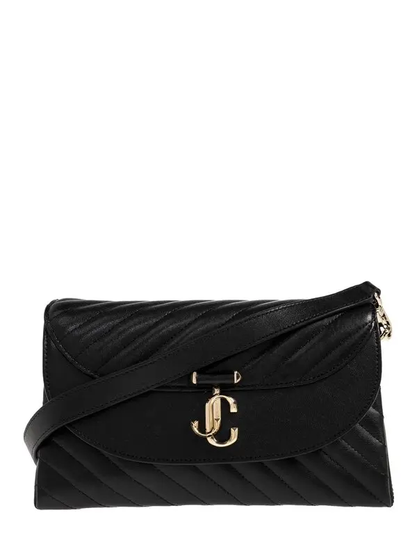 JIMMY CHOO Avn Curve Top Handle Shoulder Bag - Black