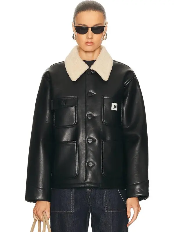 Carhartt Work In Progress Shepton Og Michigan Coat - Black & Natural