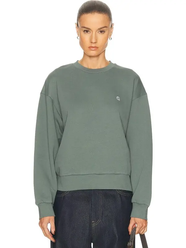 Carhartt Work In Progress Casey Sweatshirt - Velvet Green & Silver