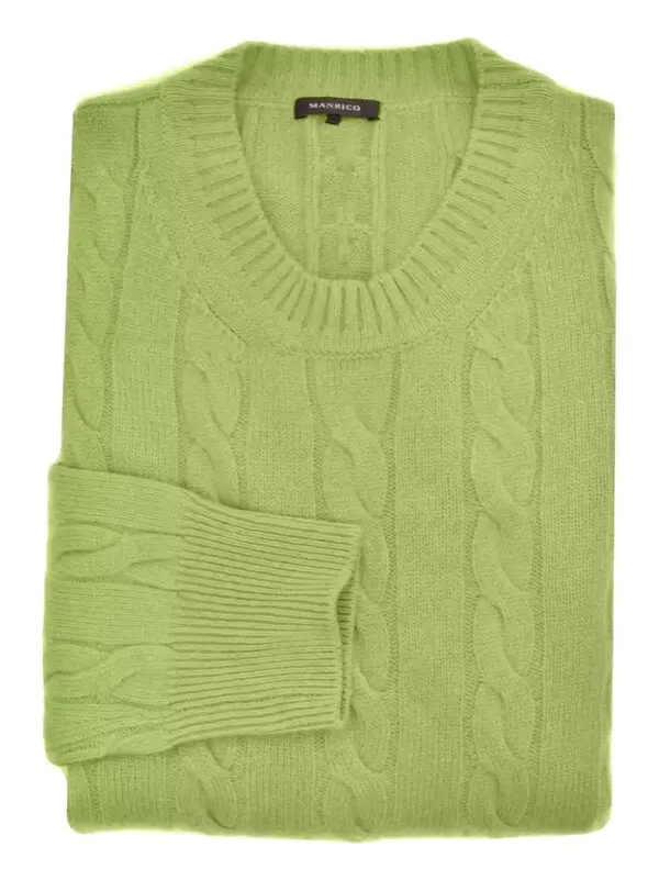Manrico Cashmere Cable Knit Sweater - Green