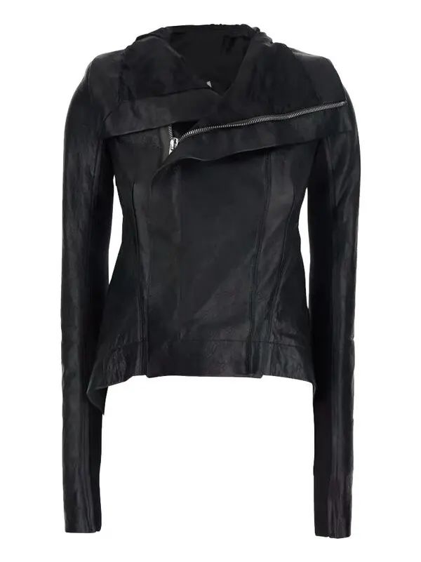 Rick Owens Leather Zip-up Jacket - Black