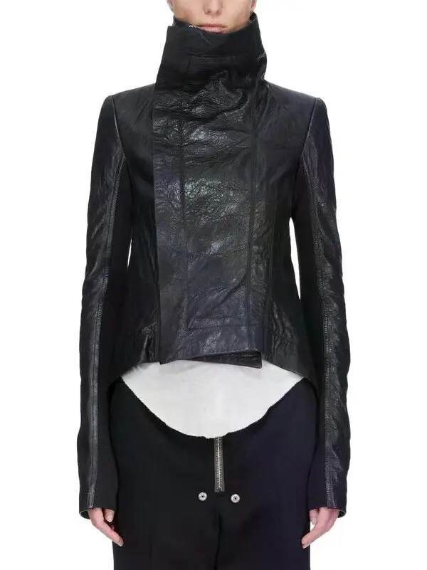 Rick Owens Leather Zip-up Jacket - Black
