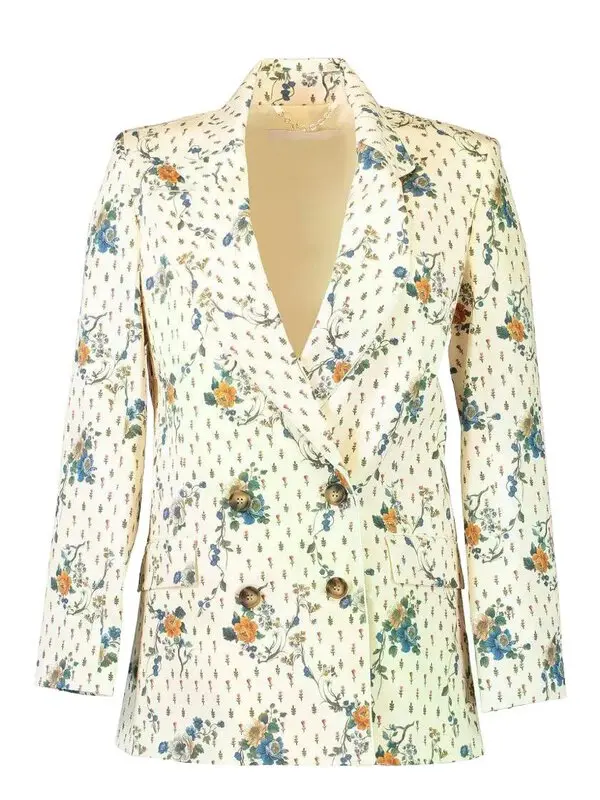 Borgo De Nor Floral Twill Quinn Jacket - Neutrals