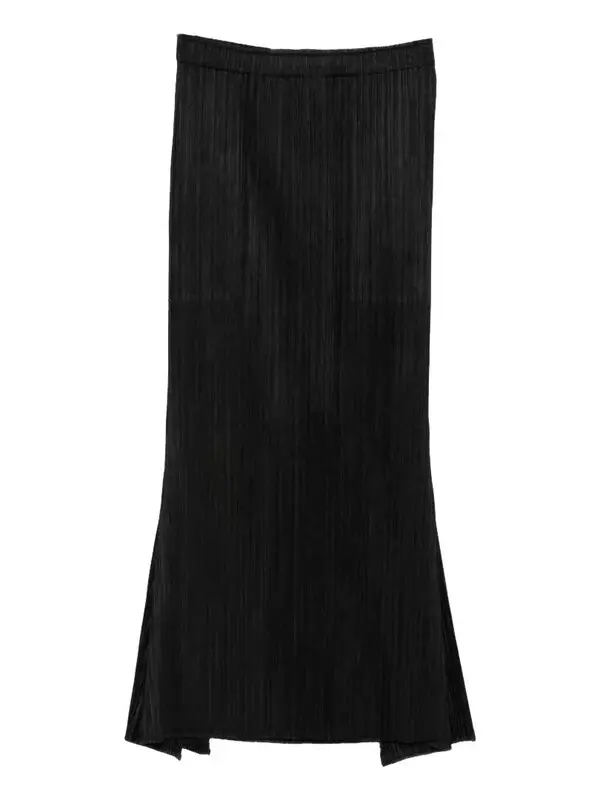 Issey Miyake Ole! Flared Pleated Midi Skirt - Black