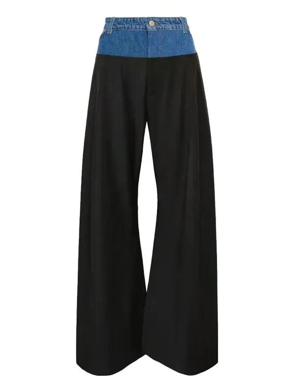 LITKOVSKA Wide-leg Paneled Trousers - Black