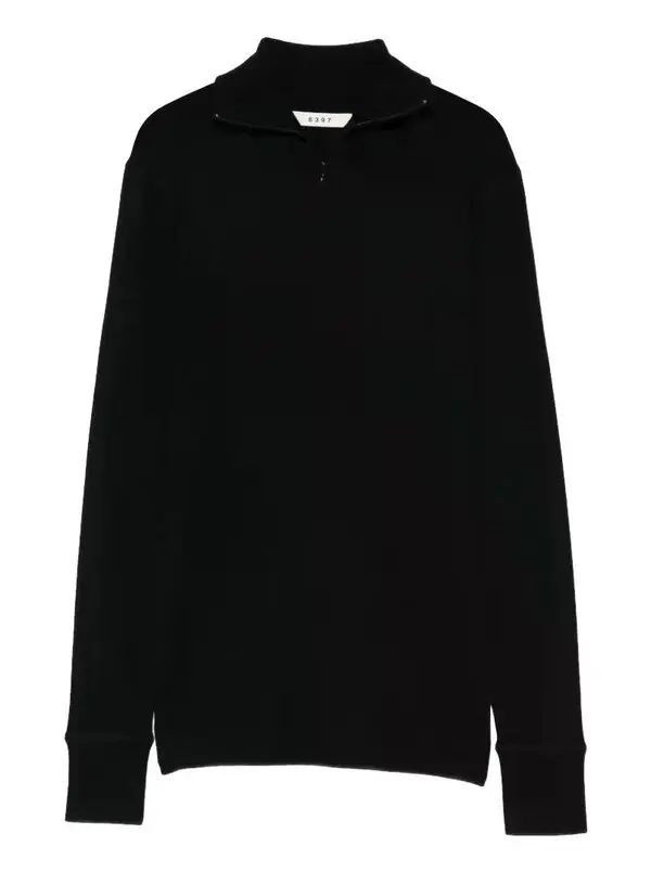 6397 Zip-up Collar Sweater - Black