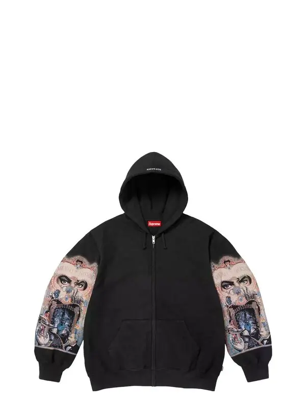 Supreme X Michael Jackson Graphic-print Zip-up Hoodie - Black