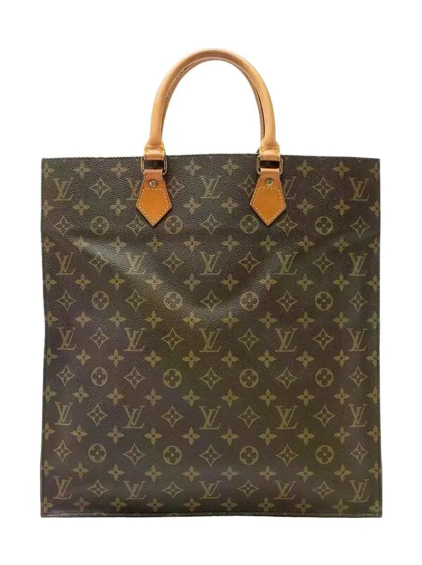 LOUIS VUITTON 1986 Sac Plat Monogram Tote Bag - Brown