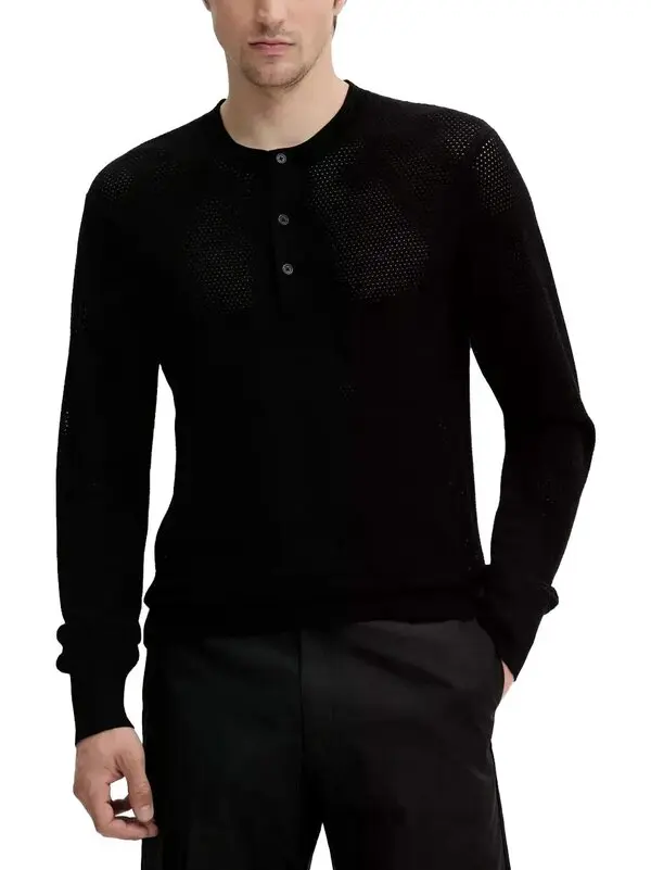 Filippa K Textured Knit Long Sleeve Top - Black