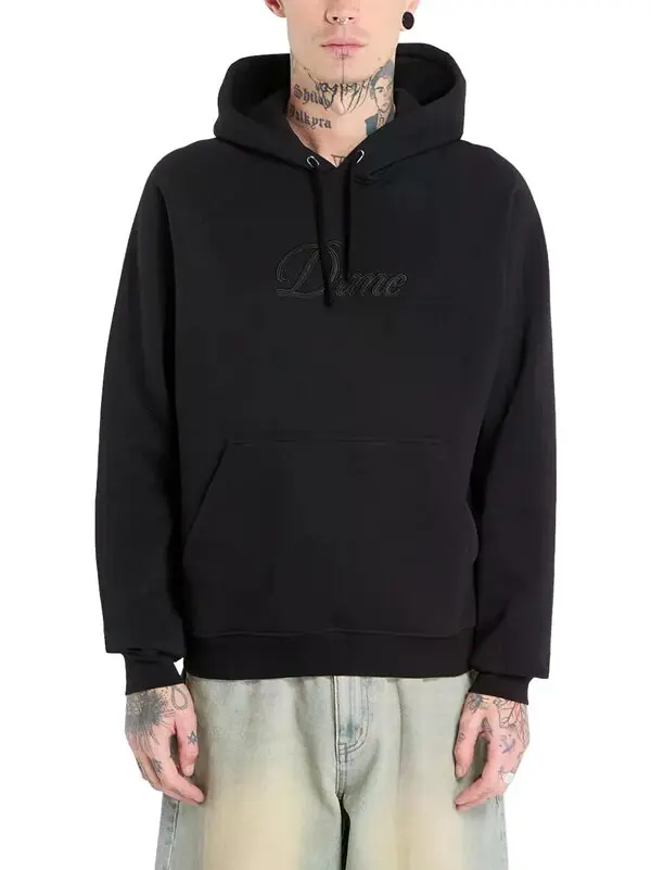 DIME Cursive Hooded Sweater - Black