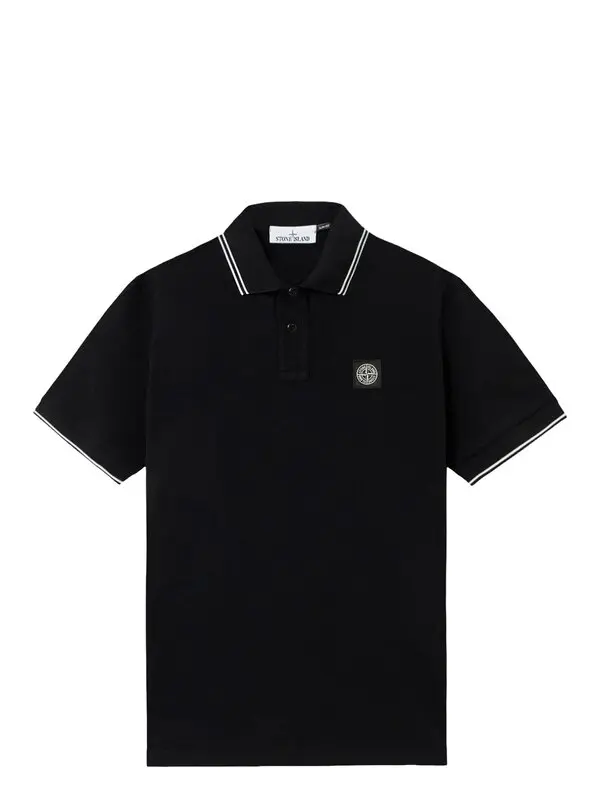 Stone Island Strtech Organic Cotton Polo Shirt - Black
