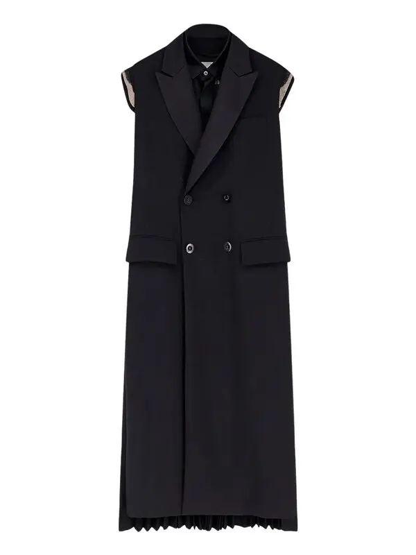 Sacai Wool Blend Blazer Dress - Black